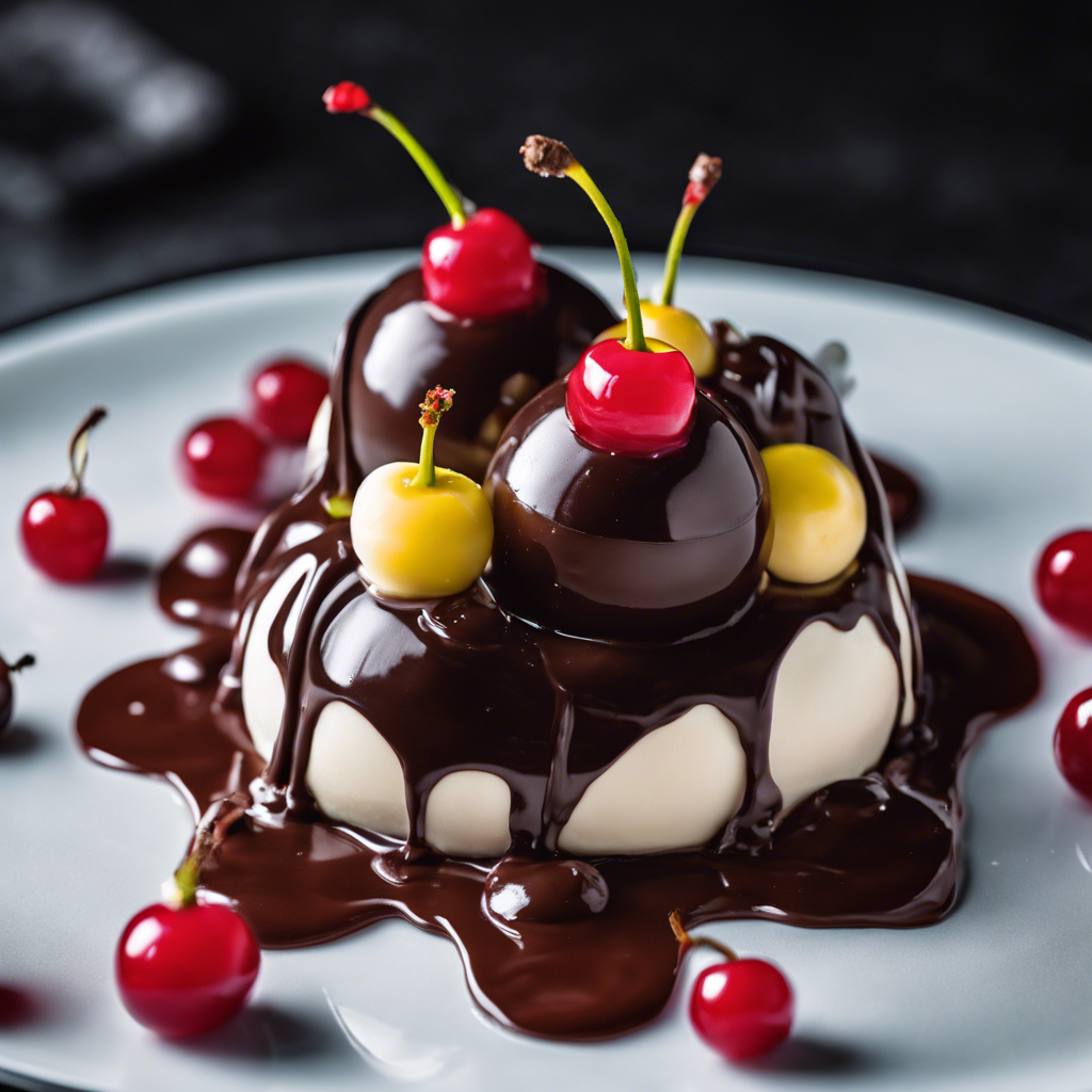 Banana Split Mousse Spheres Recipe | cookAIfood