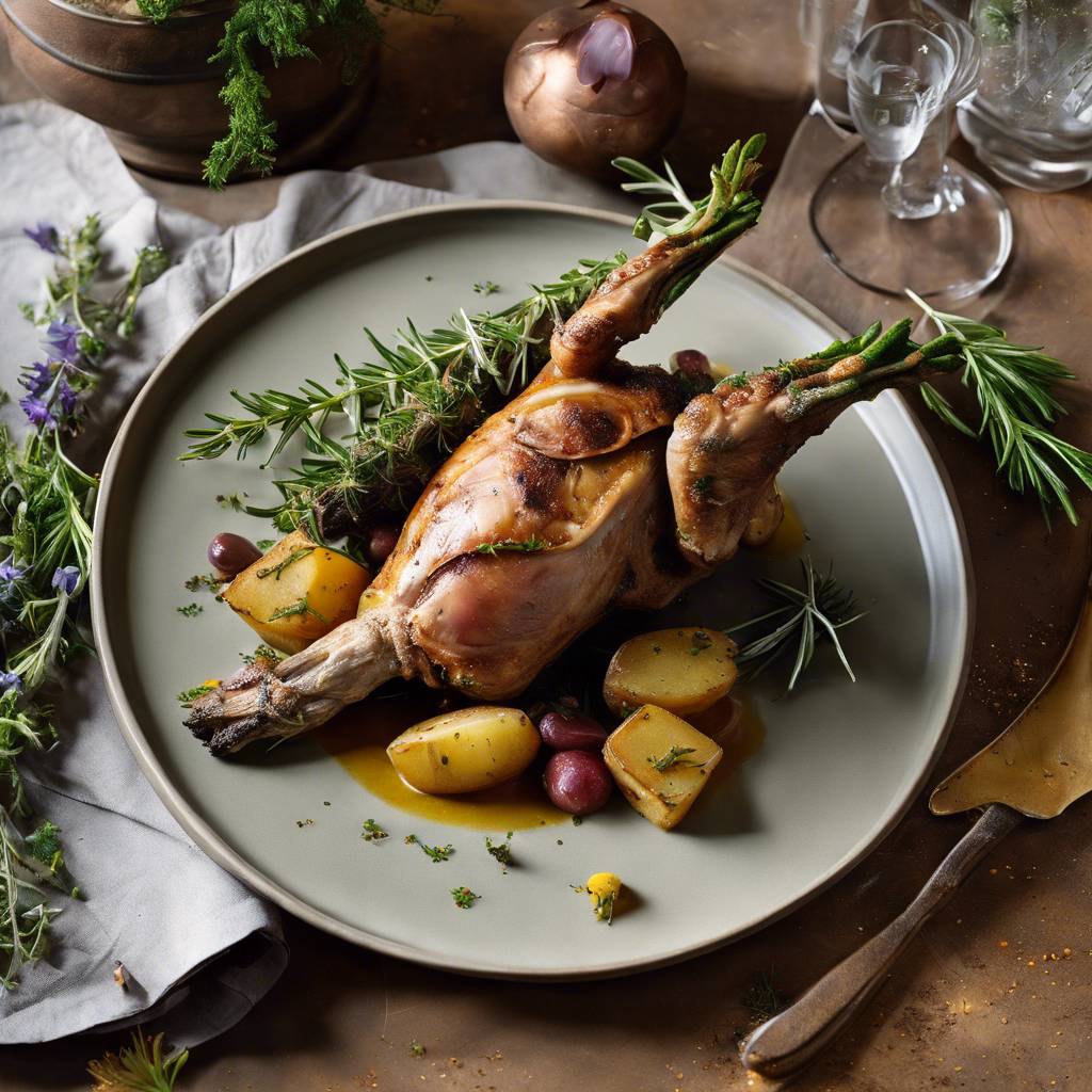 Herb-Roasted Rabbit with Rosemary Potatoes Recipe | cookAIfood