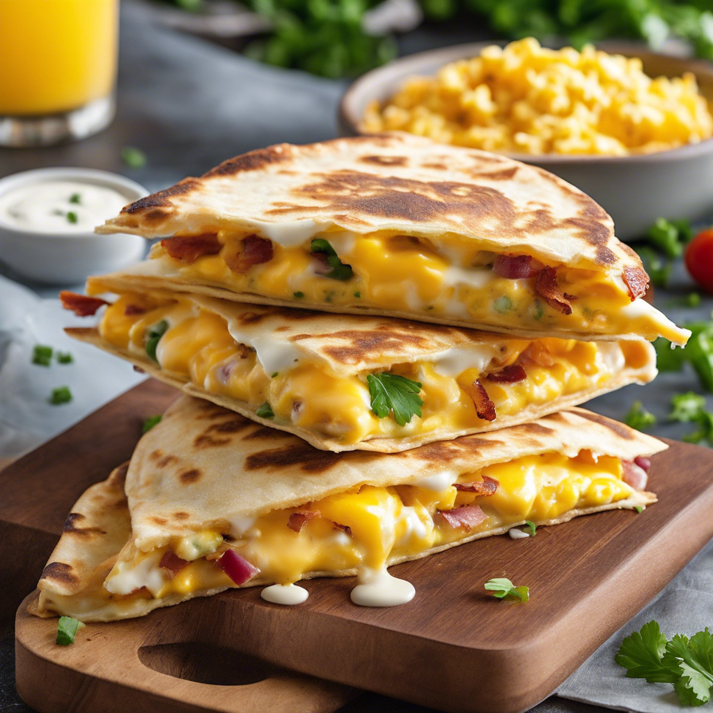 Creamy Egg and Cheese Breakfast Quesadillas Recipe | cookAIfood