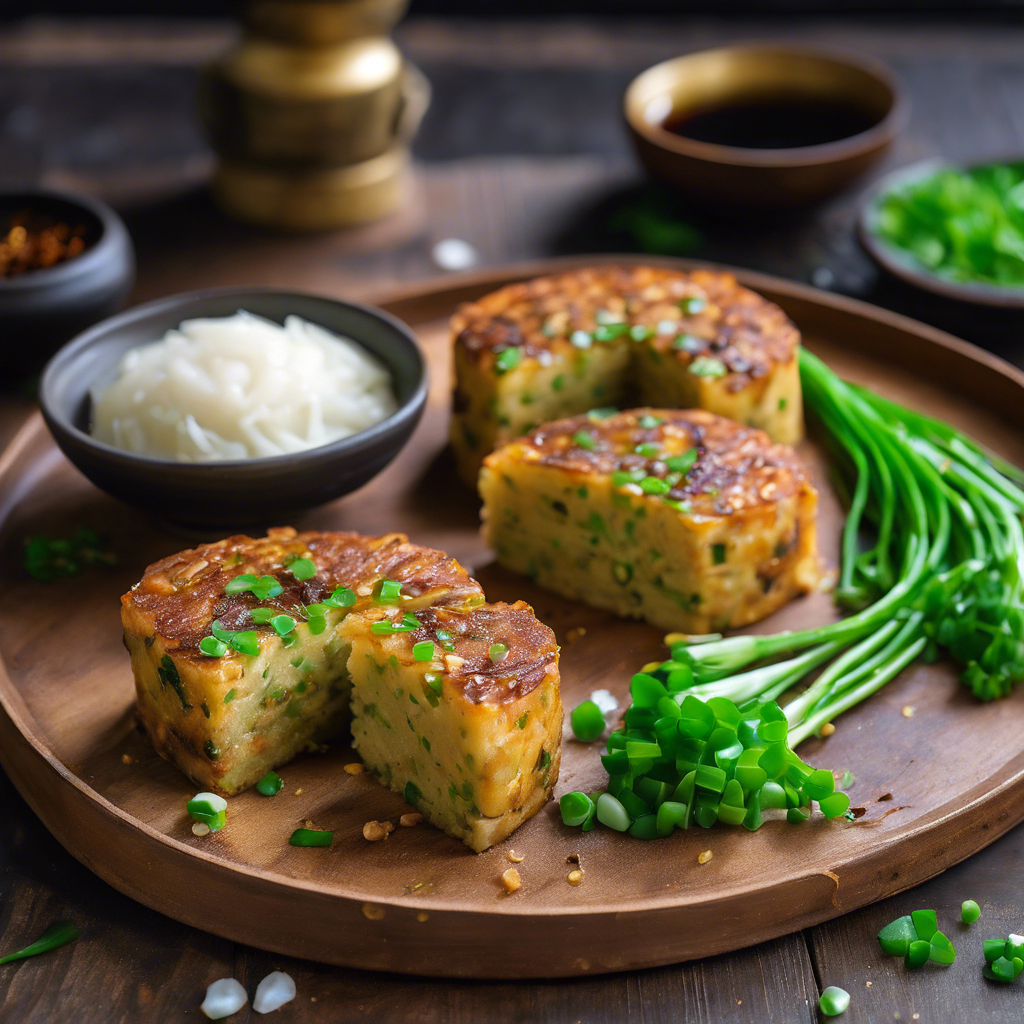Savory Turnip Cake with Scallions Recipe | cookAIfood