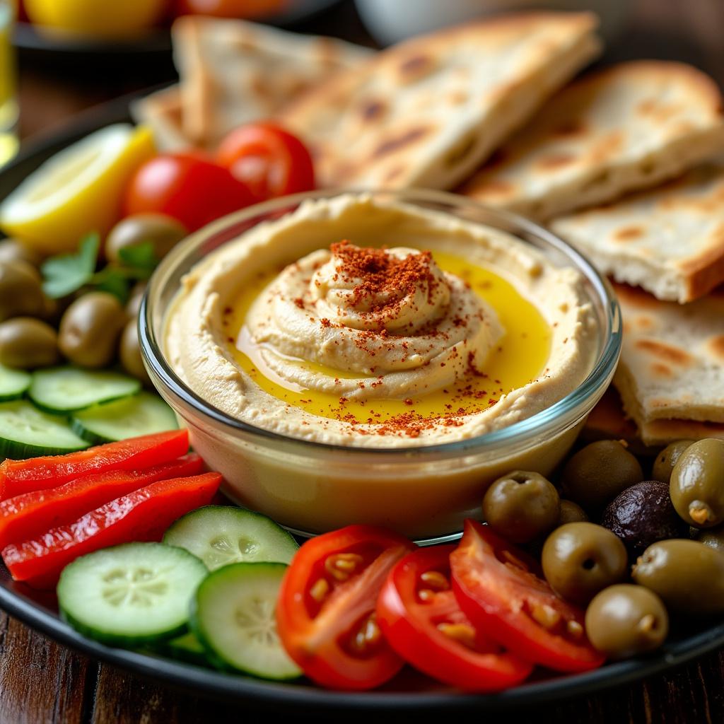 Mediterranean Hummus Platter Recipe | cookAIfood