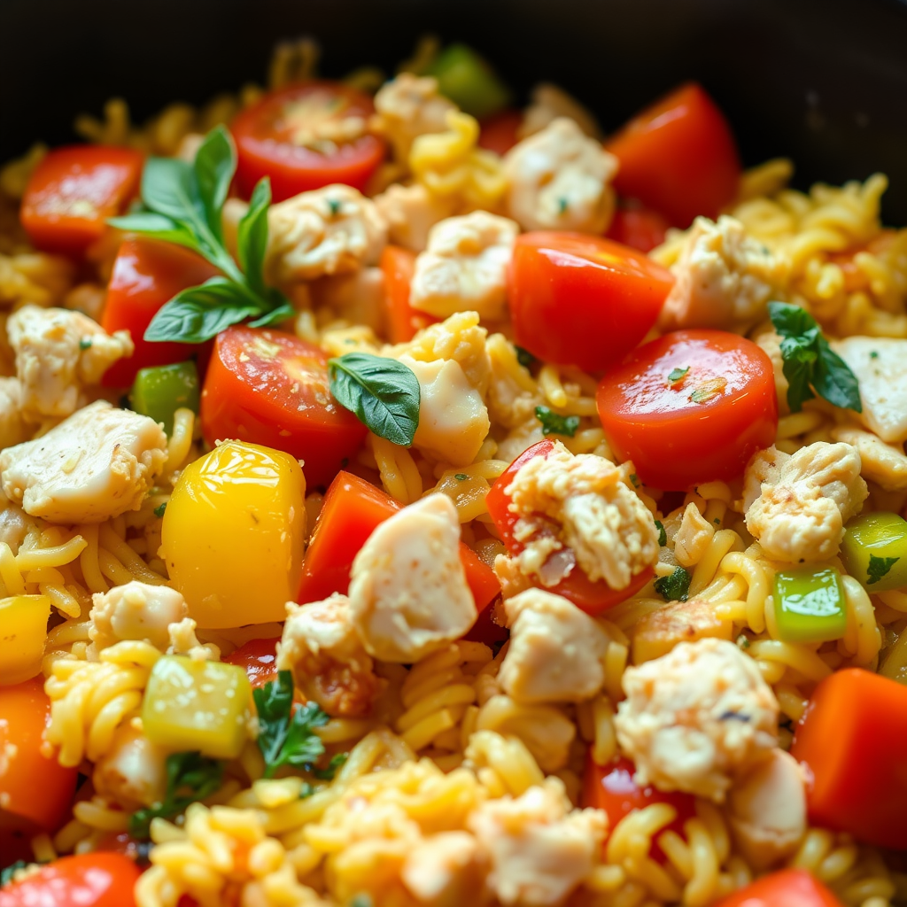 Garlic Chicken and Pepper Scramble Recipe | cookAIfood
