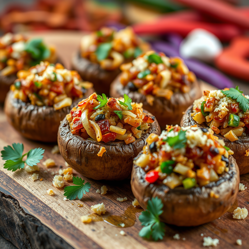 Spicy Stuffed Mushrooms Recipe | cookAIfood