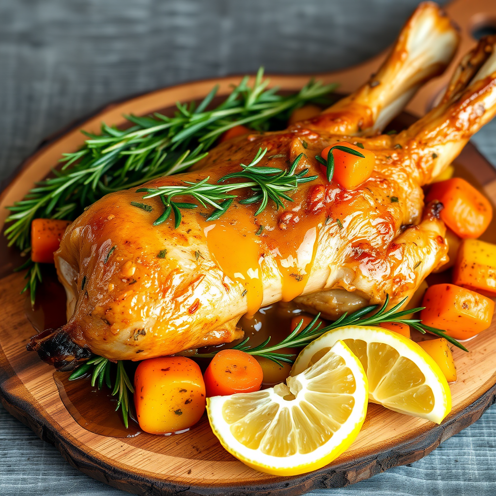 Herb-Roasted Rabbit with Garlic and Rosemary Recipe | cookAIfood