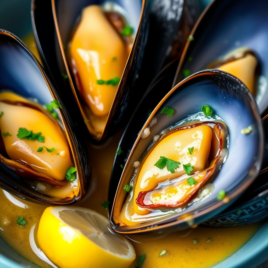 Garlic Butter Mussels with White Wine Recipe | cookAIfood