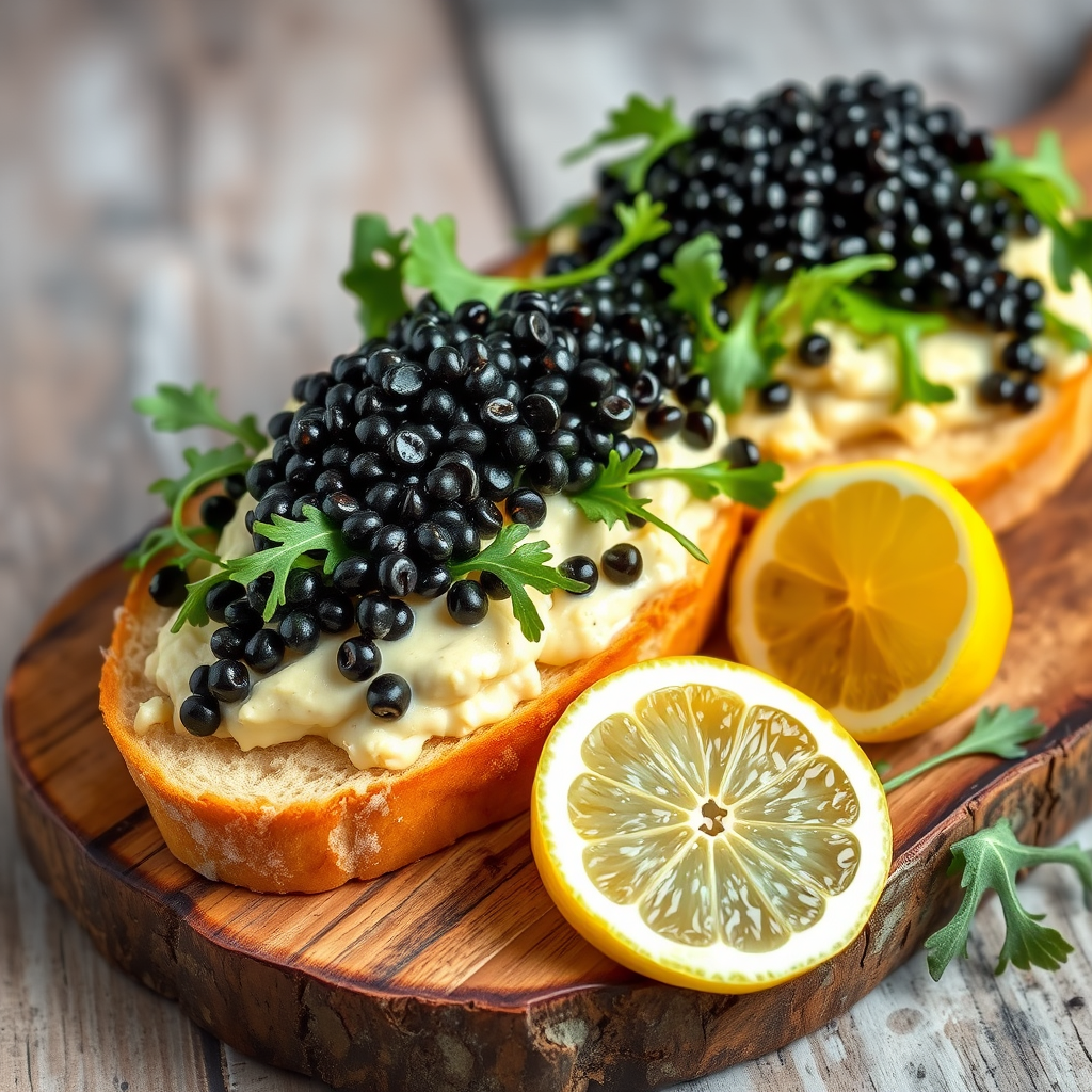 Caviar and Remoulade Sandwich Delight Recipe | cookAIfood