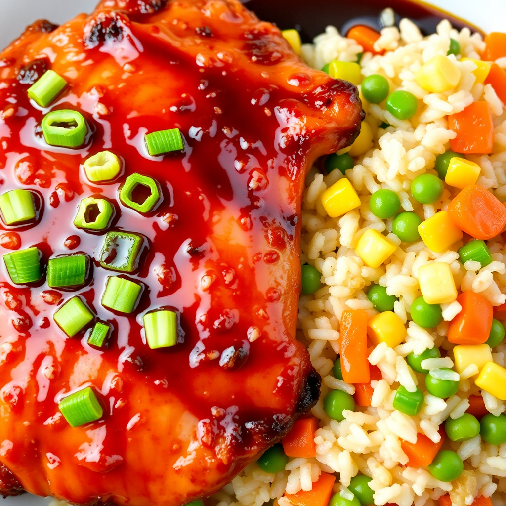 Teriyaki Chicken with Hong Kong-style Fried Rice Recipe | cookAIfood