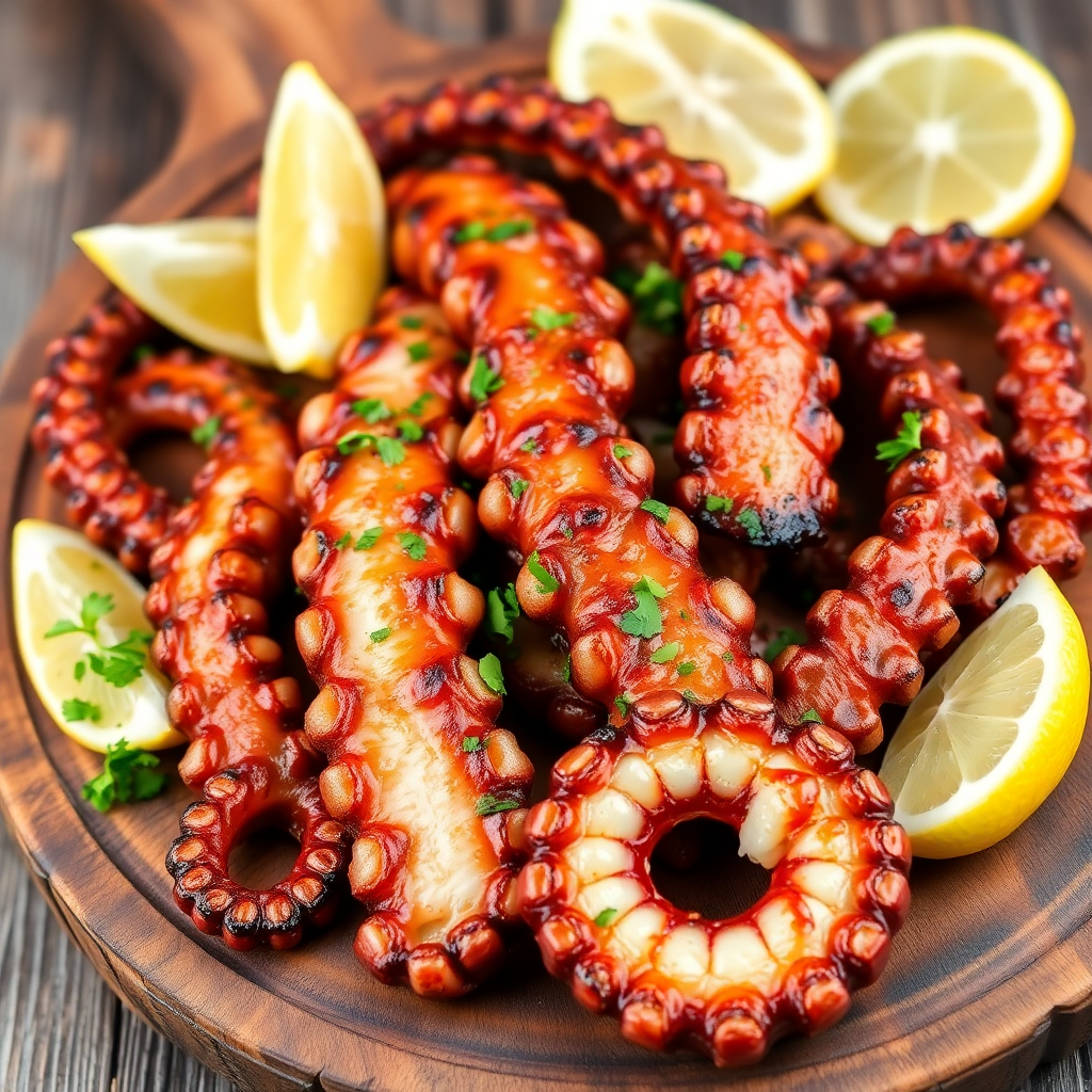 Tender Grilled Octopus with Lemon and Herbs Recipe | cookAIfood