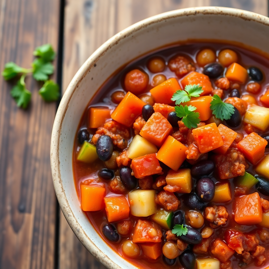 Hearty Vegetarian Chili Recipe | cookAIfood
