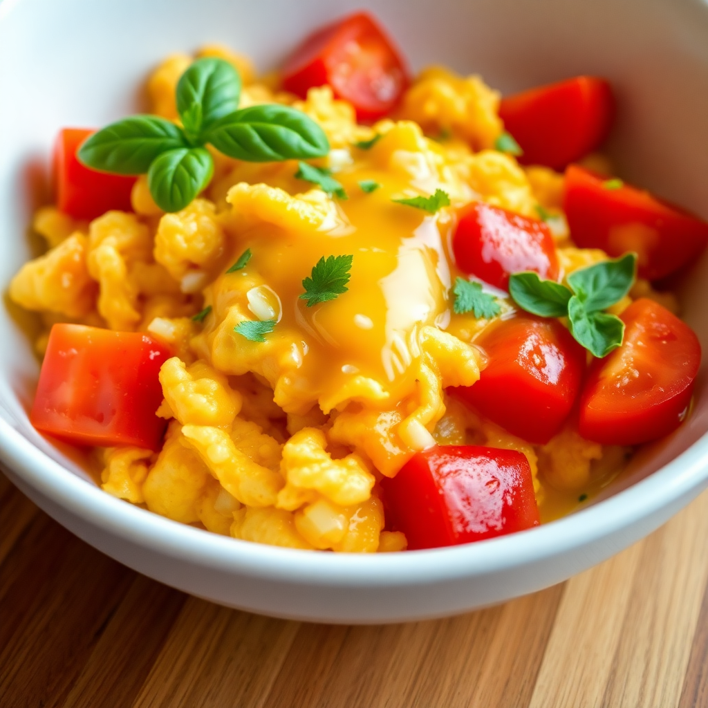 Garlic Tomato Egg Scramble Recipe | cookAIfood