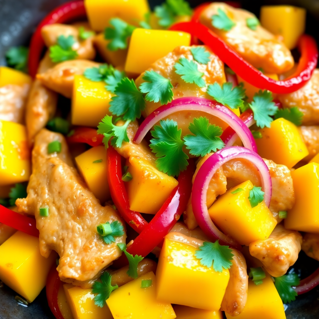 Mango Chicken Stir-Fry Recipe | cookAIfood