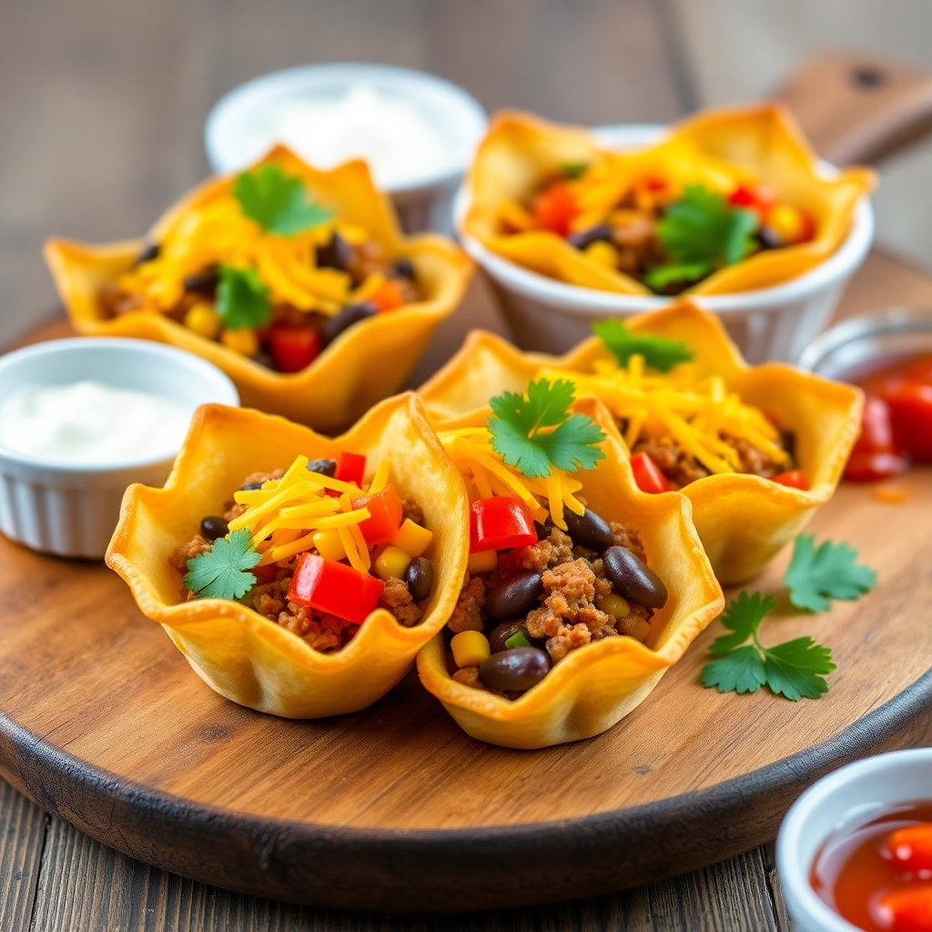 Savory Pie Crust Taco Cups Recipe | cookAIfood