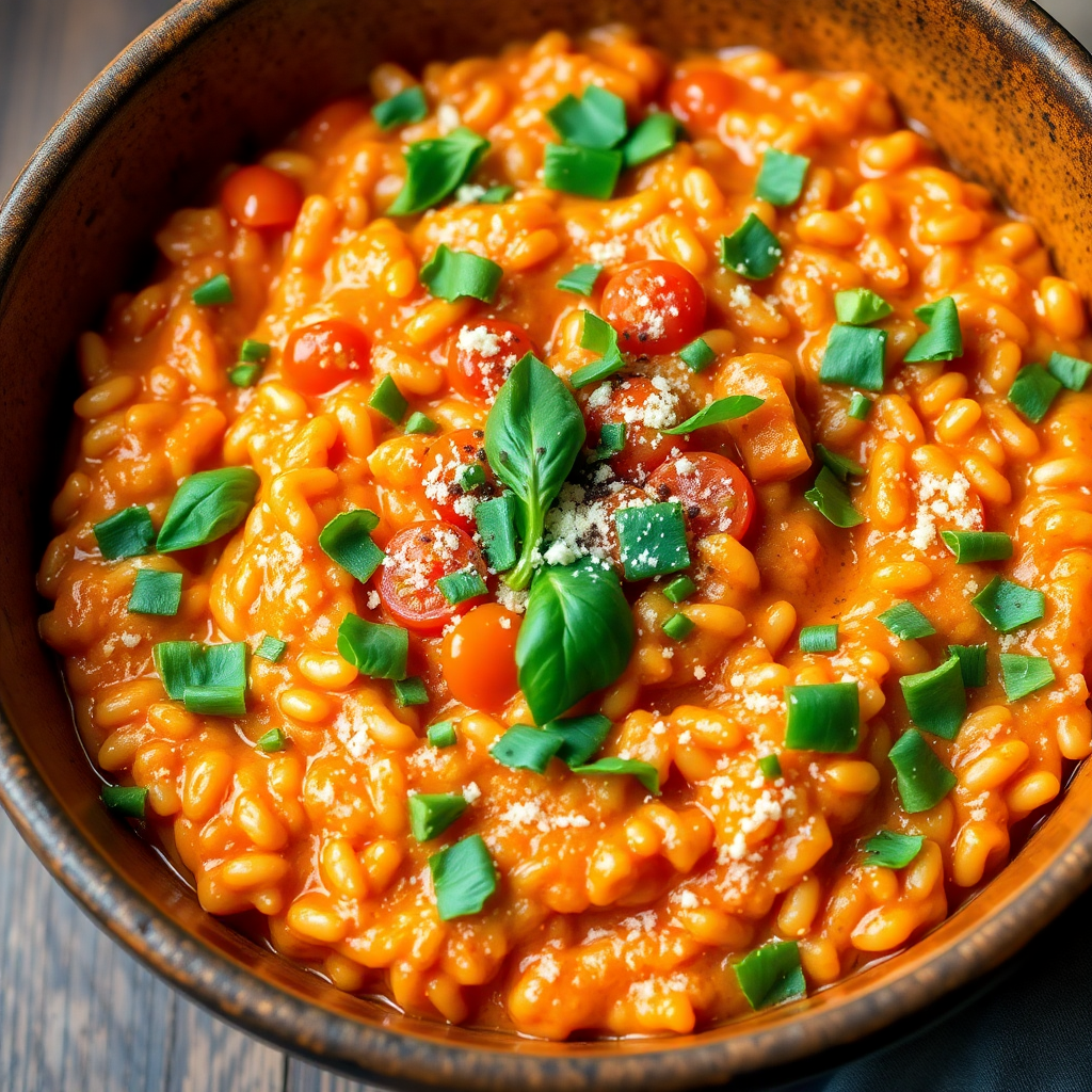 Tomato Basil Risotto Recipe | cookAIfood
