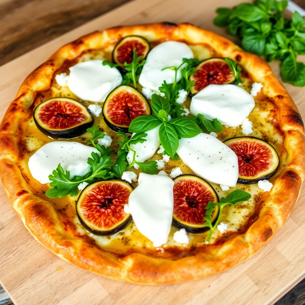 Truffle and Fig Gourmet Pizza Recipe | cookAIfood
