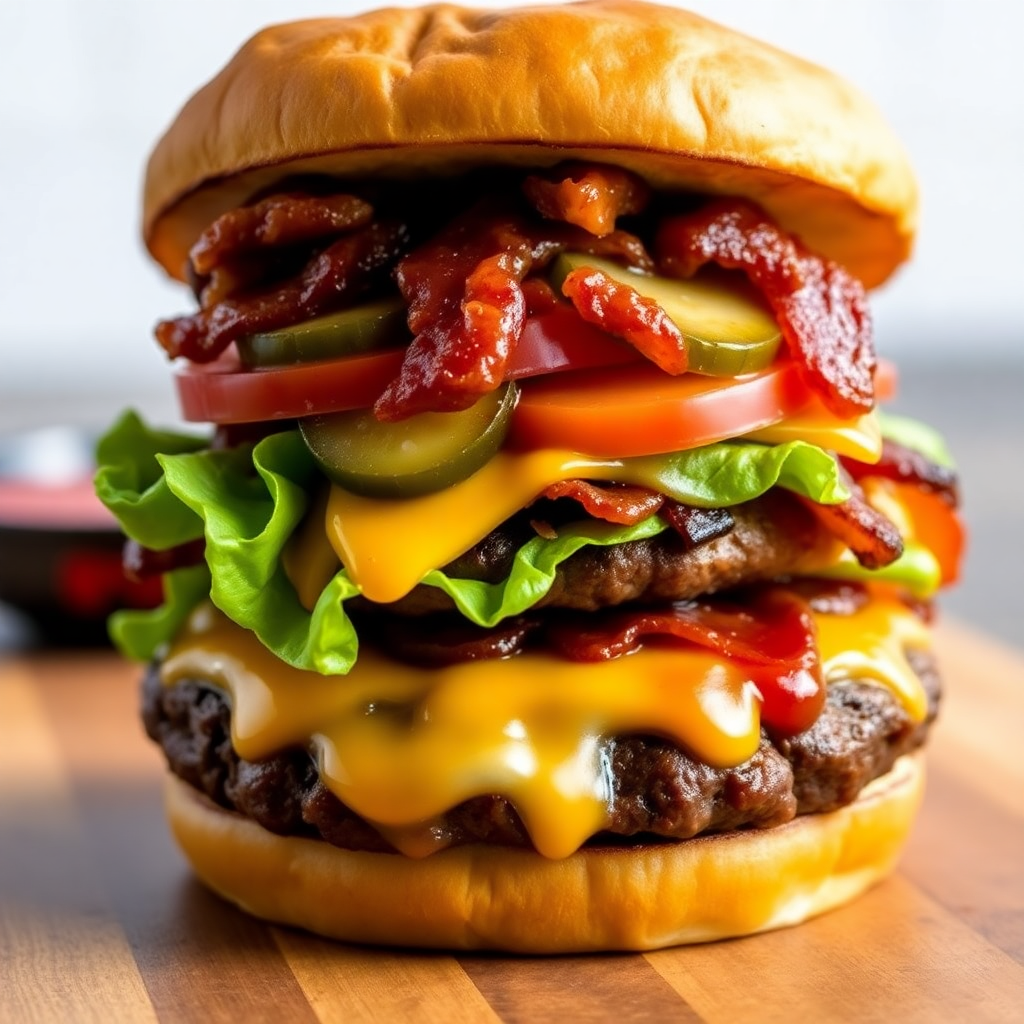 Bacon Jam Burger Deluxe Recipe | cookAIfood