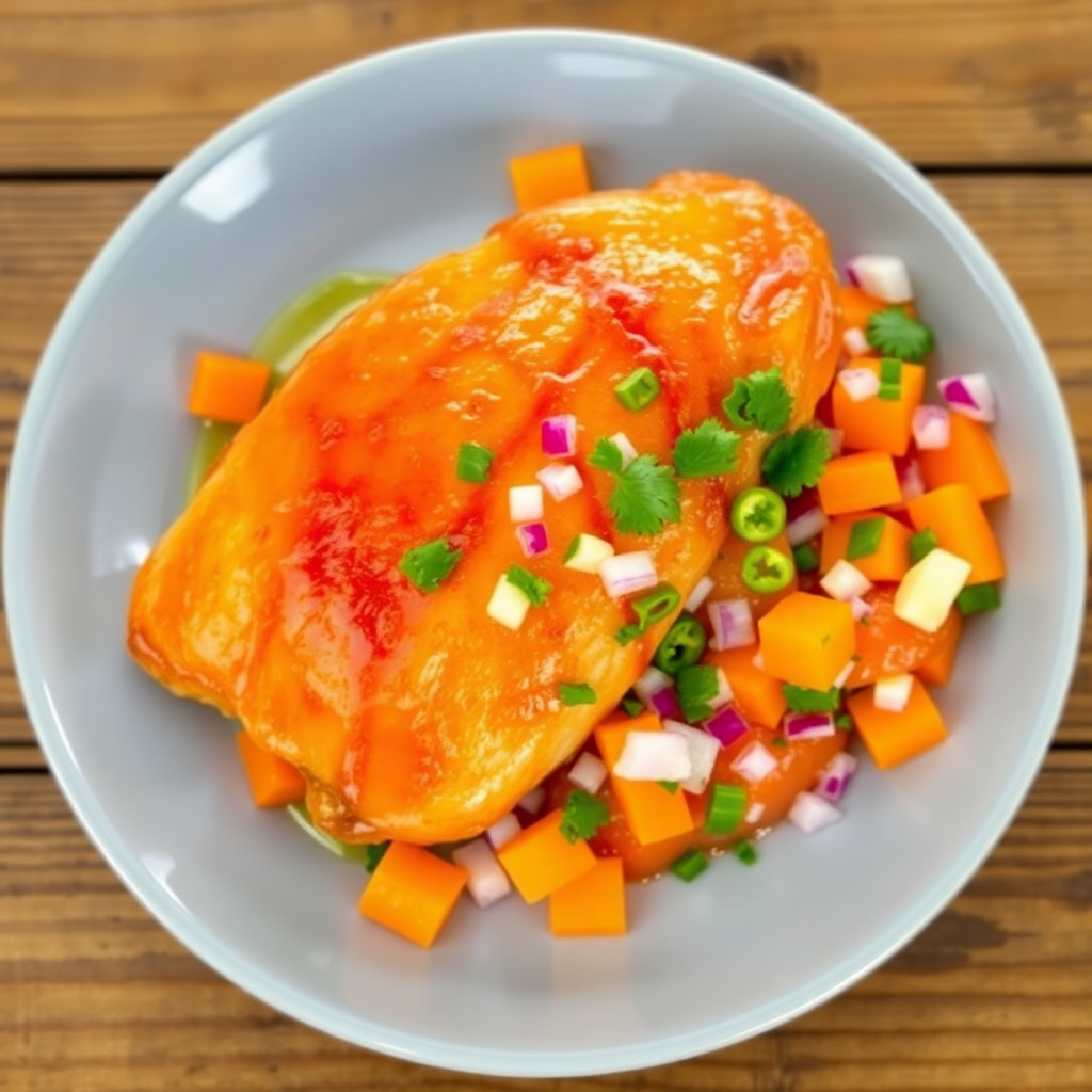 Citrus-Glazed Chicken with Orange Salsa Recipe | cookAIfood