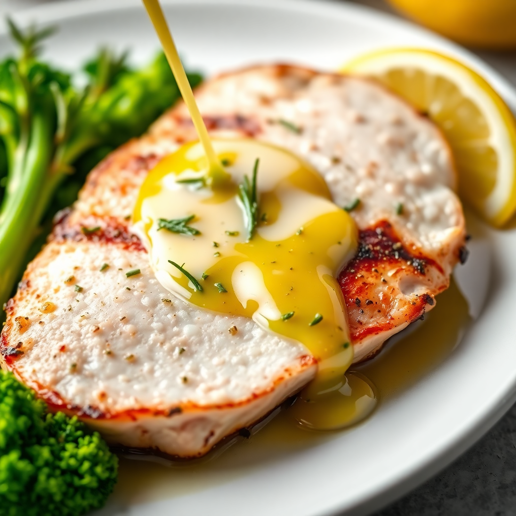 Herbed Turkey Fillet with Lemon Garlic Sauce Recipe | cookAIfood