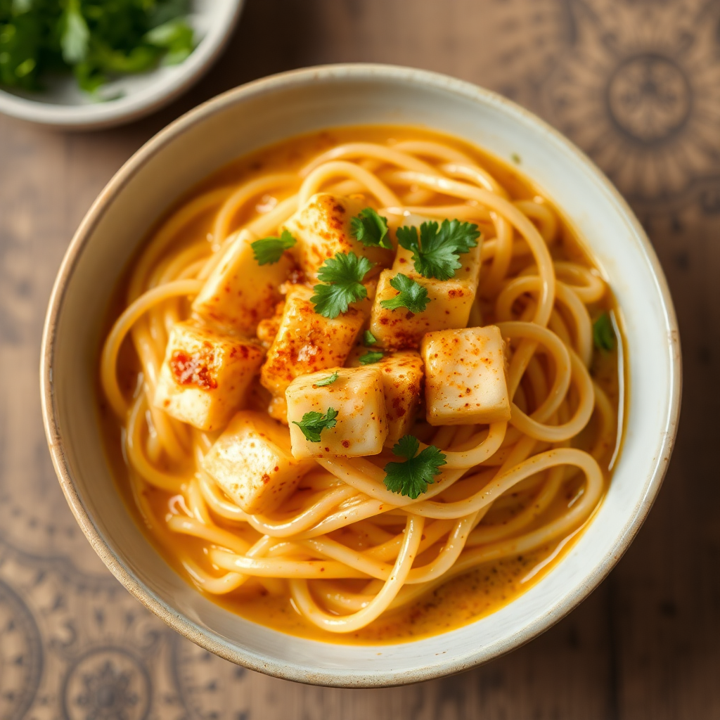 Creamy Panang Tofu Shirataki Noodles Recipe | cookAIfood