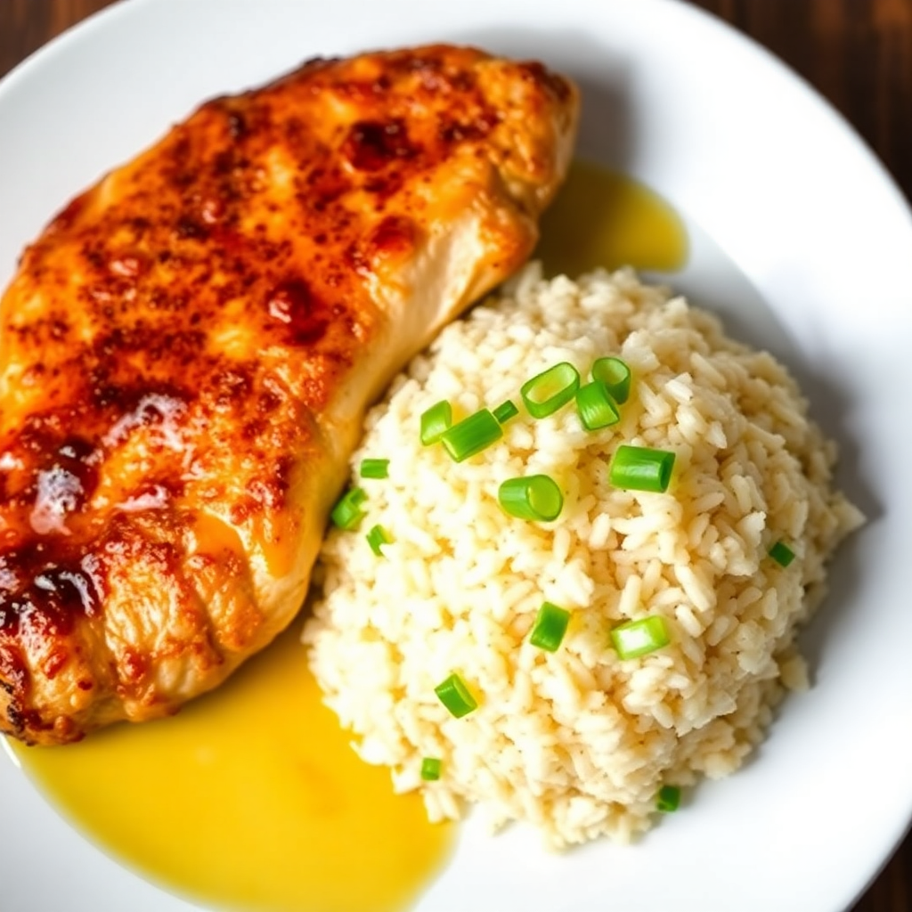 Flossy Chicken Steak with Savory Rice Recipe | cookAIfood