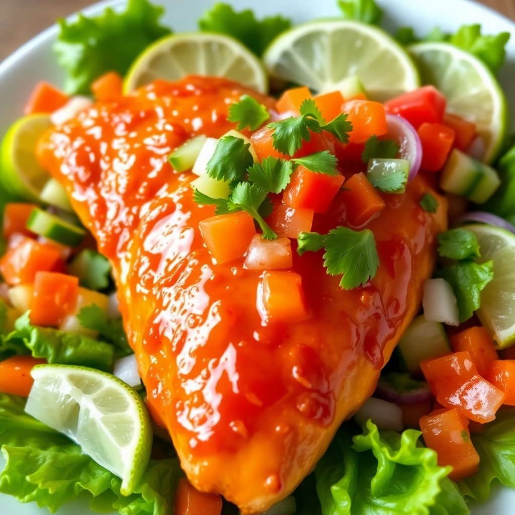 Citrus Glazed Chicken with Orange Salsa Recipe | cookAIfood