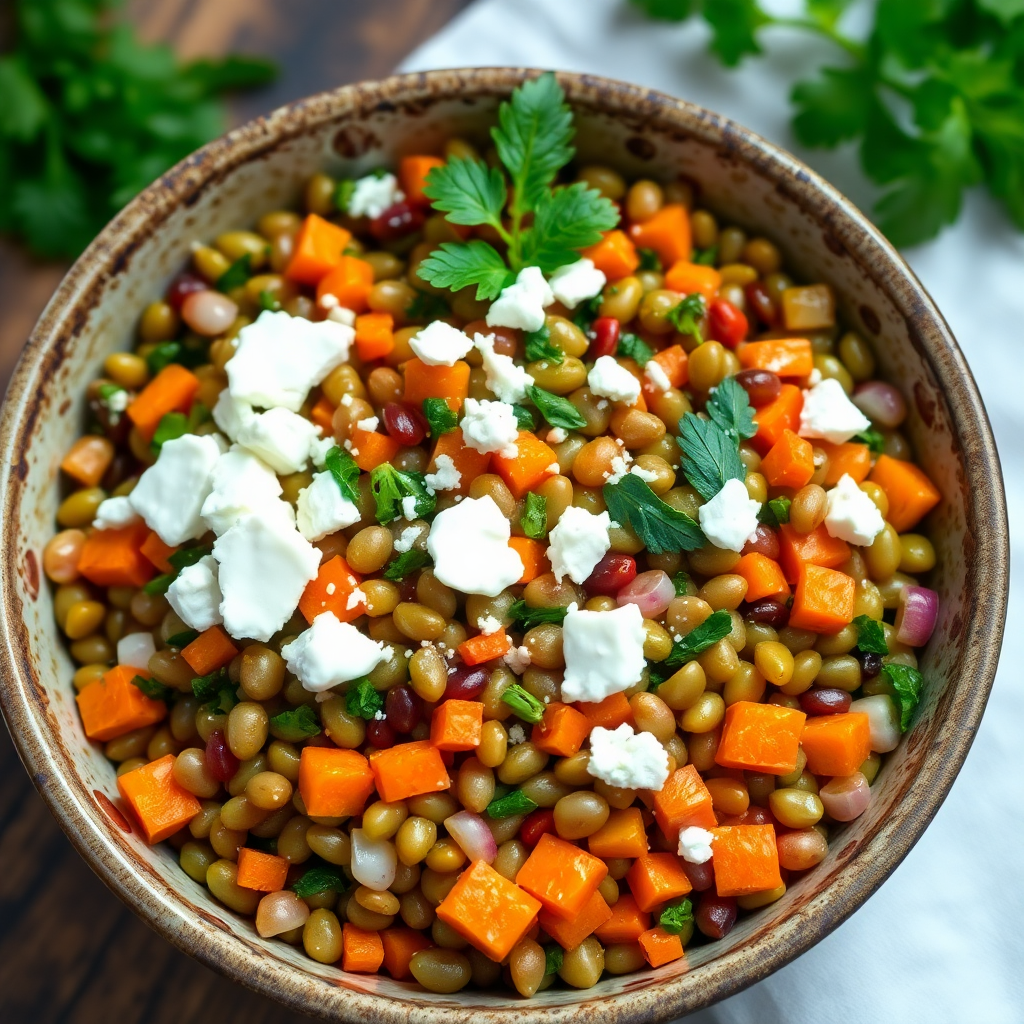 Lentil Salad with Shallots and Herbs Recipe | cookAIfood