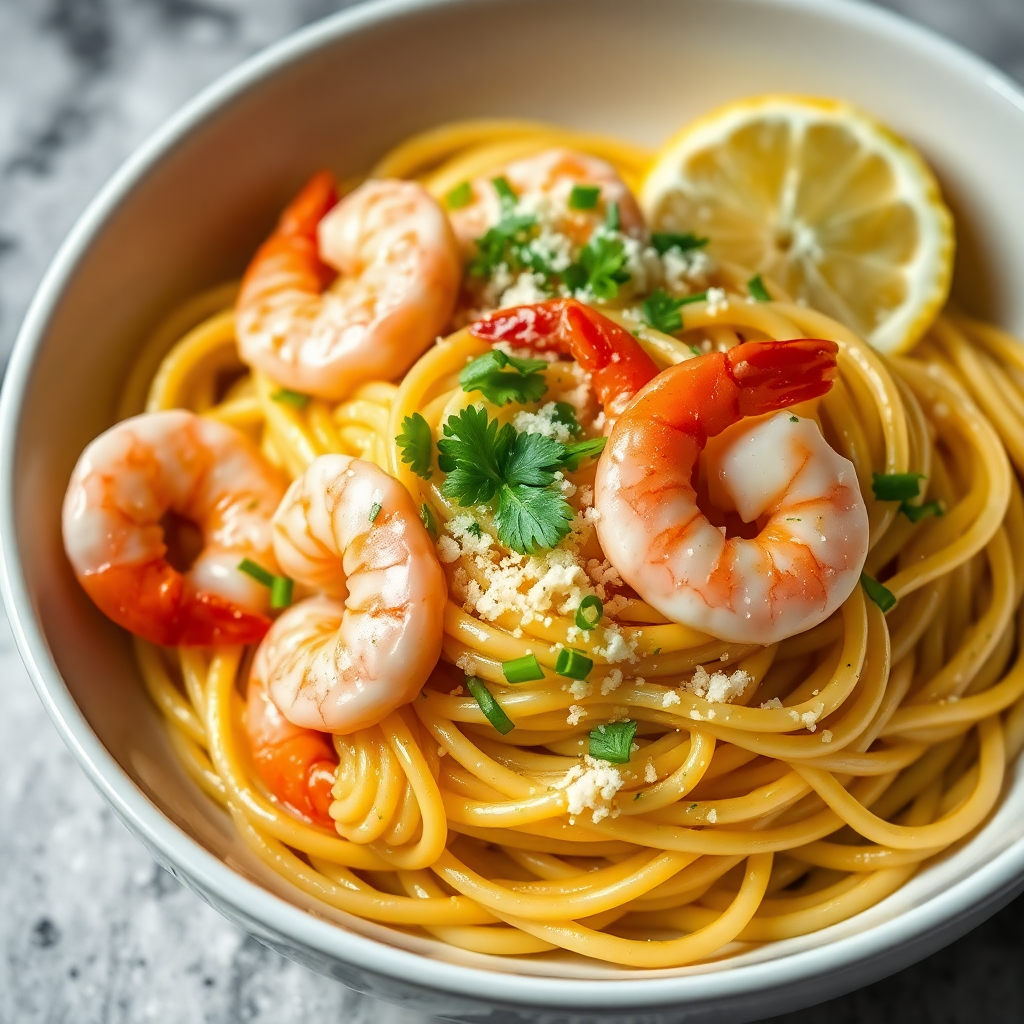 30-Minute Garlic Butter Shrimp Pasta Recipe | cookAIfood