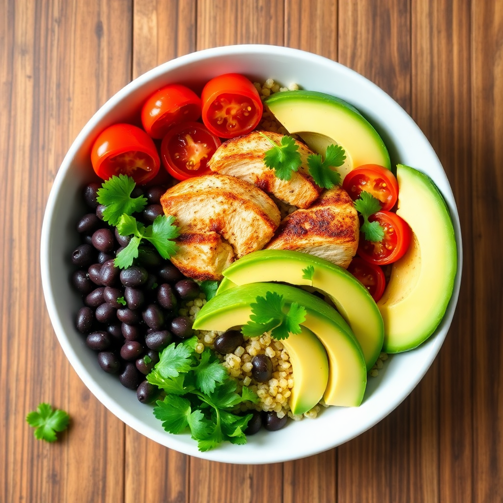 Quinoa Power Bowl with Grilled Chicken Recipe | cookAIfood