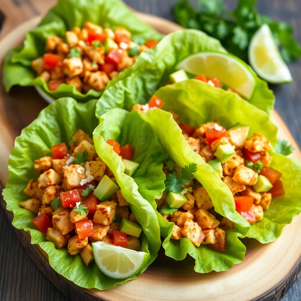 Lettuce Wrap Tacos with Spicy Chicken Recipe | cookAIfood