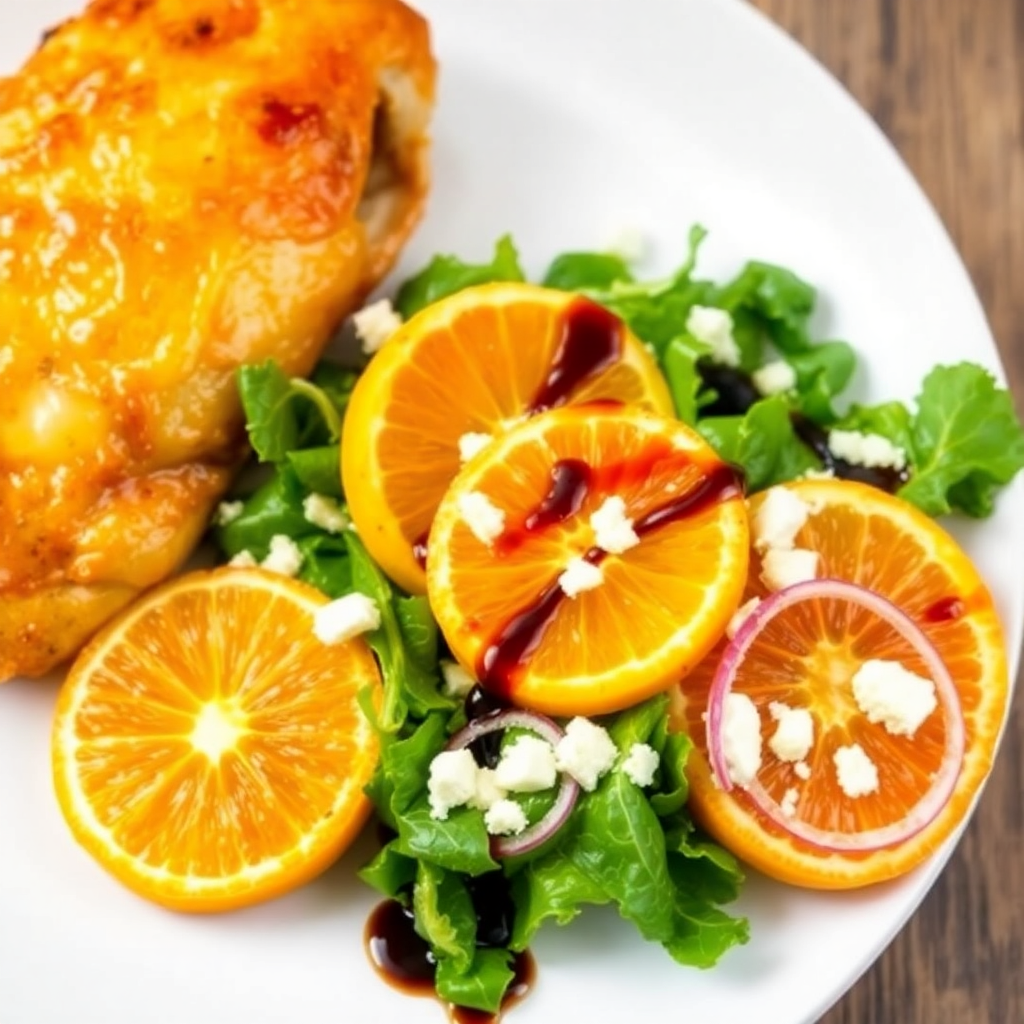 Citrus Glazed Chicken with Orange Salad Recipe | cookAIfood