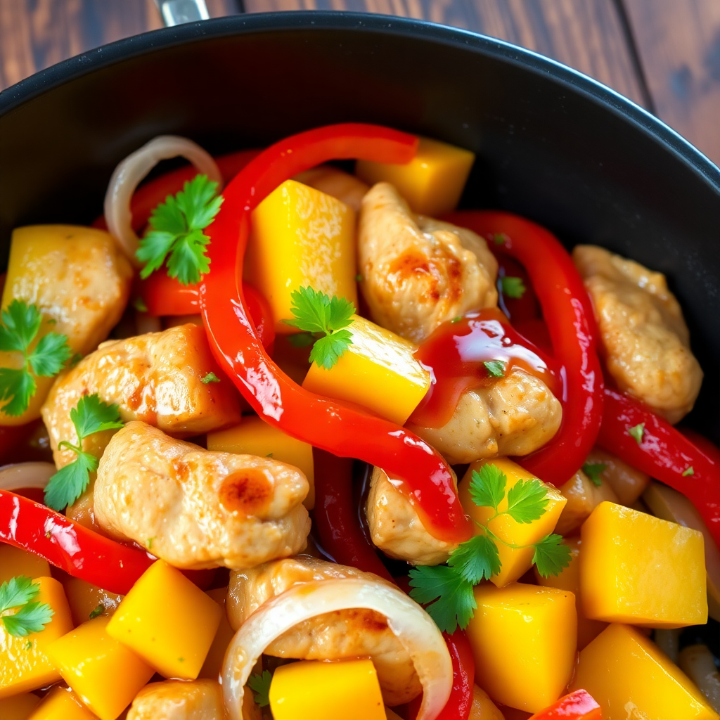 Mango Chicken Stir-Fry Recipe | cookAIfood