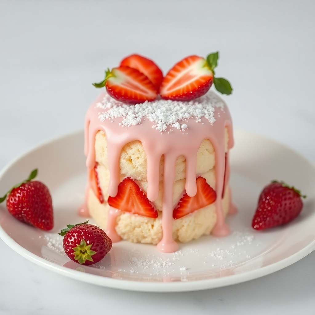 Delicious Mini Strawberry Cake with Strawberry Icing Recipe | cookAIfood