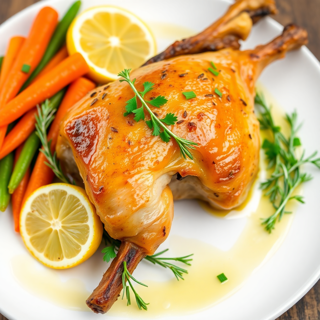Herb-Roasted Rabbit with Garlic and Lemon Recipe | cookAIfood