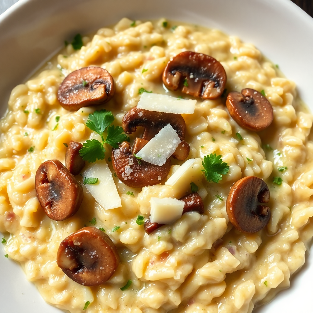 Savory Mushroom Risotto Recipe | cookAIfood