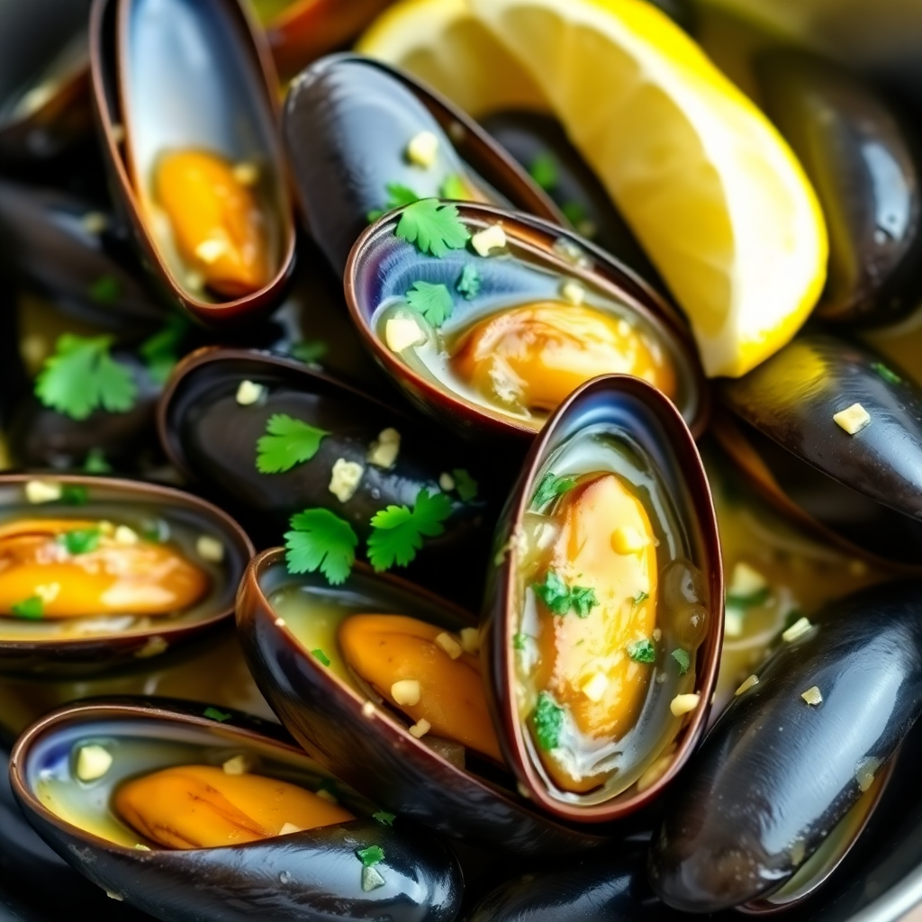 Garlic Butter Mussels with White Wine Recipe | cookAIfood